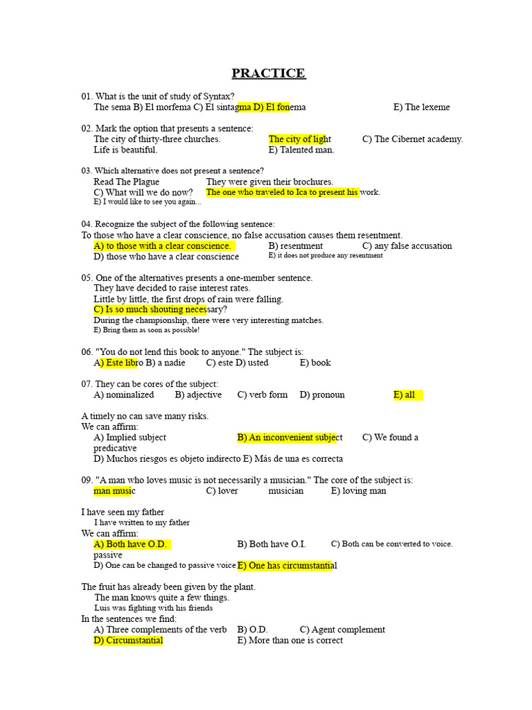 PRACTICE - Structure of The Sentence (Automatically Retrieved) Briana ...