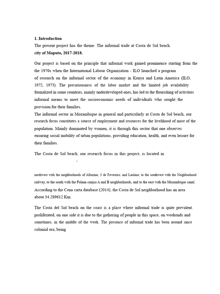 informal trade | PDF | Unemployment | Labour Economics