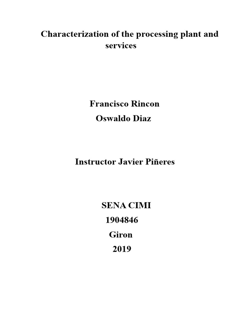 Characterization of the process and services plant.pdf | PDF | Pump ...