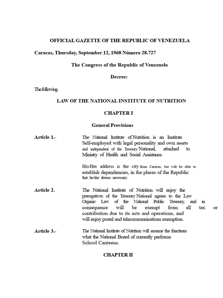 Law of The National Institute of Nutrition | PDF | Depreciation ...