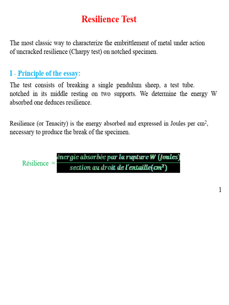 Resilience Test | PDF | Fracture Mechanics | Mechanical Engineering
