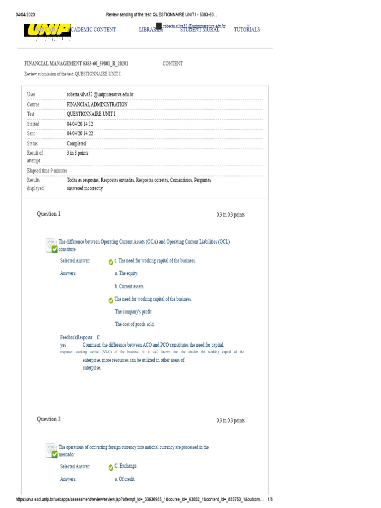 Financial Administration Questionnaire Review | PDF | Cash | Equity ...