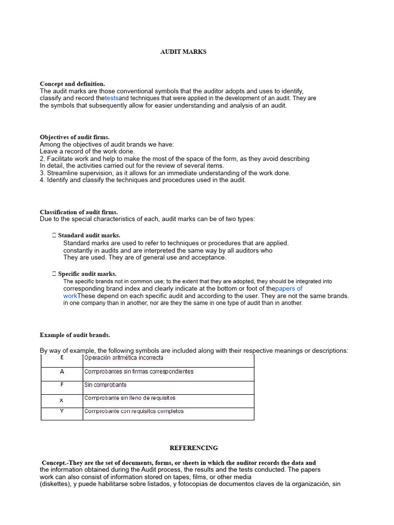 Audit Marks | PDF | Audit | Internal Control