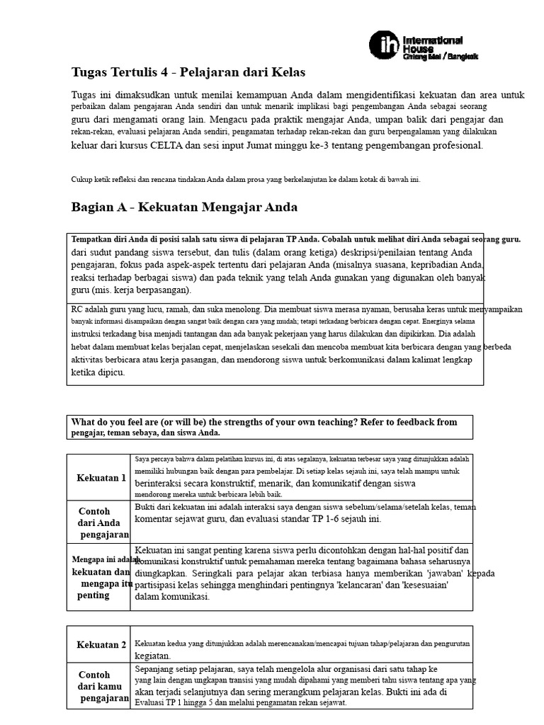 Evaluasi Diri Celta Arce | PDF