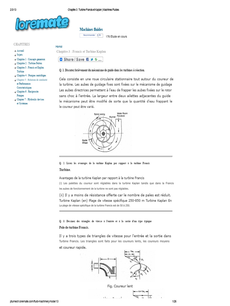 Turbines Francis et Kaplan : Comparaison et Fonctionnement | PDF ...
