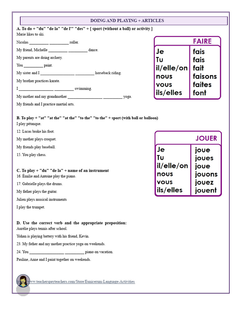 do-and-play-articles-grammatical-exercise-exercise-sheet_117626 | PDF | Syntax | Linguistics