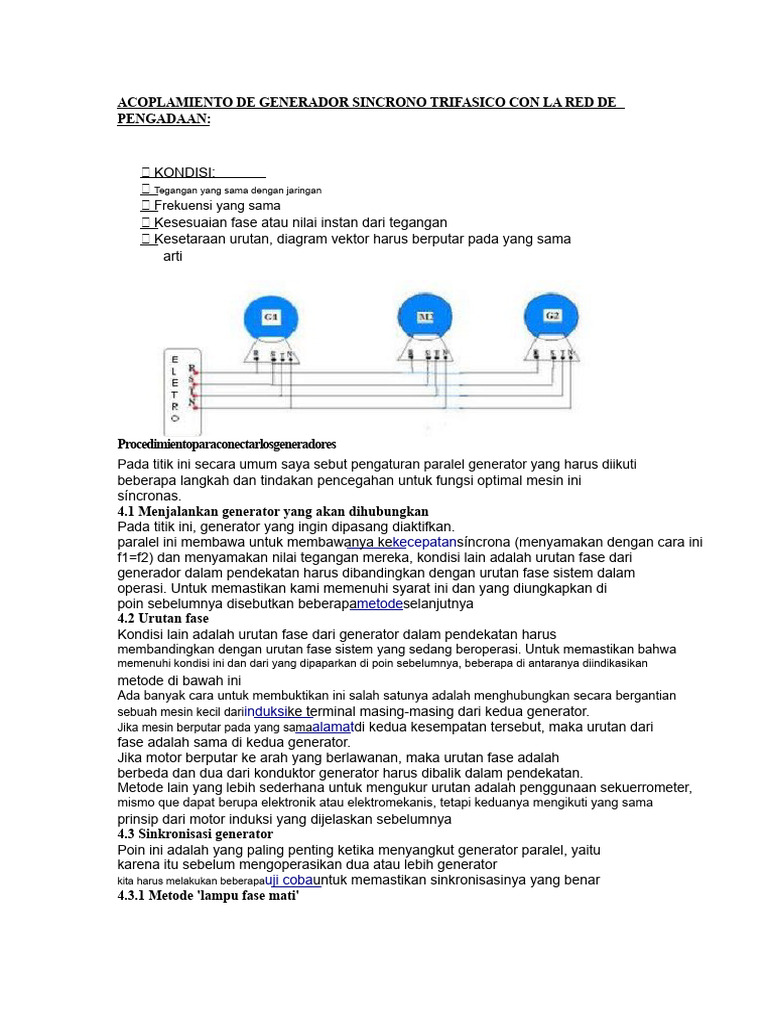 Sinkronisasi Generator Trifase Paralel | PDF