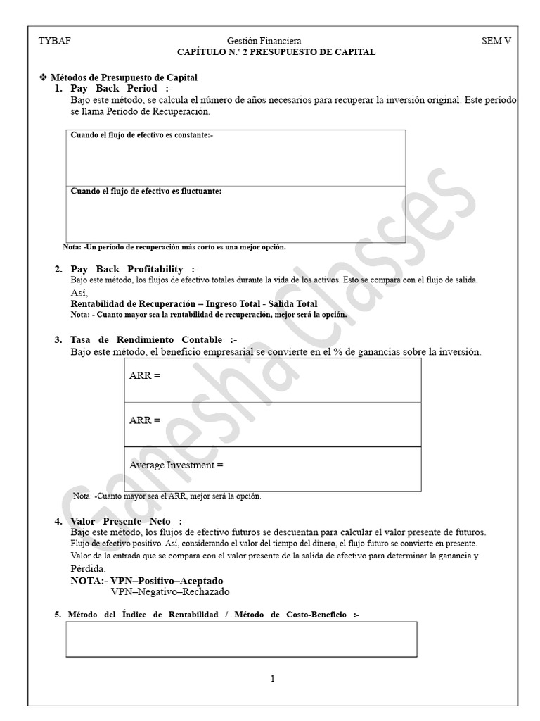 TYBAF | PDF | Tasa interna de retorno | Inversiones