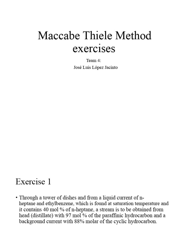 McCabe Problems | PDF | Distillation | Chemistry