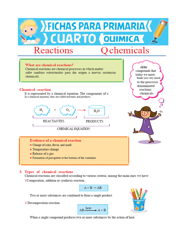 Chemical Reactions For Fourth Grade | PDF | Chemical Reactions ...