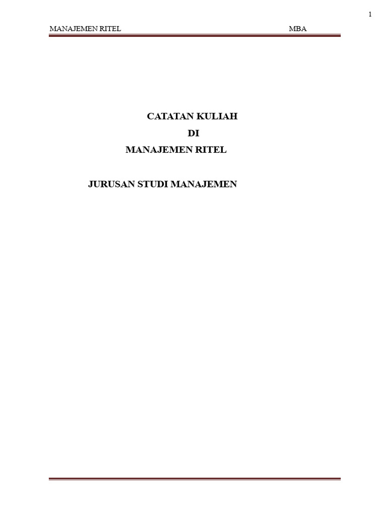 CATATAN-MANAGEMENT-RETAIL | PDF