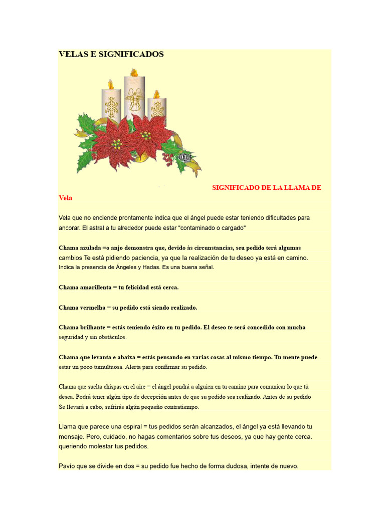Significado de Velas y sus Llamas | PDF | Vela | Zodíaco