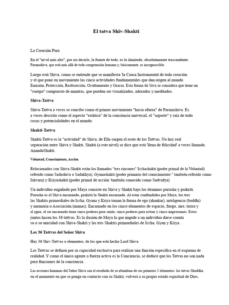 El Tatva de Shiv-Shakti | PDF | Shiva | Dios
