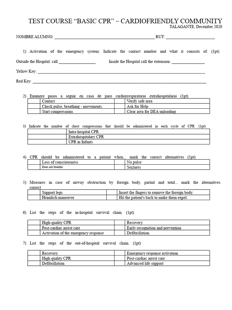 CPR Test | PDF