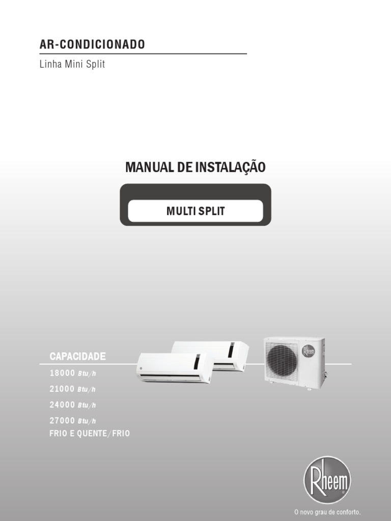 Instalação do Ar Condicionado 27000 BTUs | PDF | Ar condicionado ...