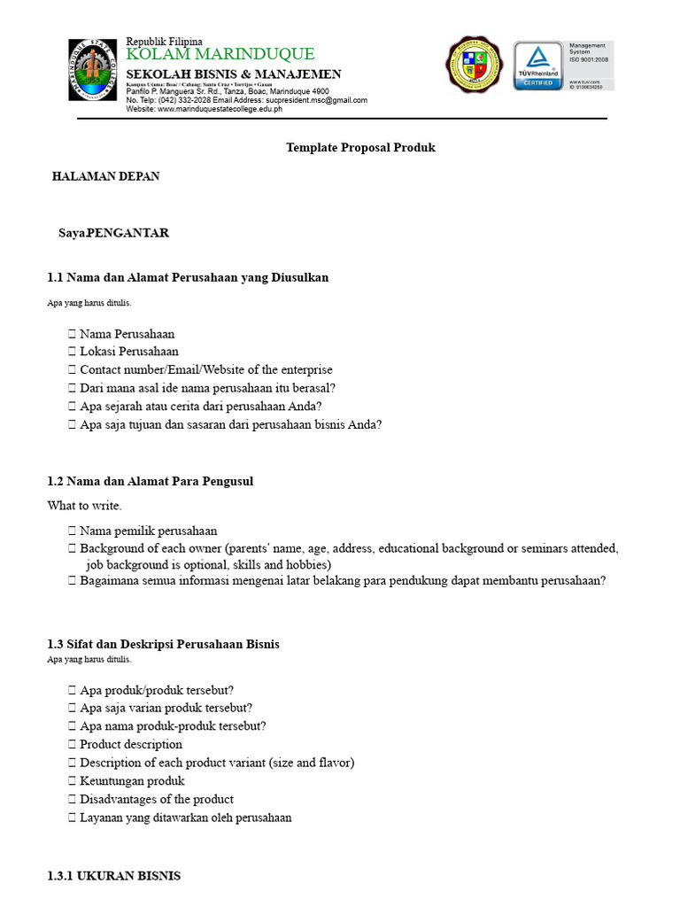 Template Proposal Produk | PDF