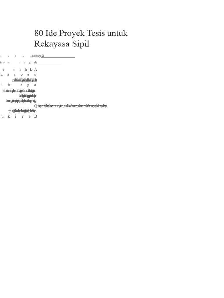 80 Ide Proyek Tesis Rekayasa Sipil | PDF