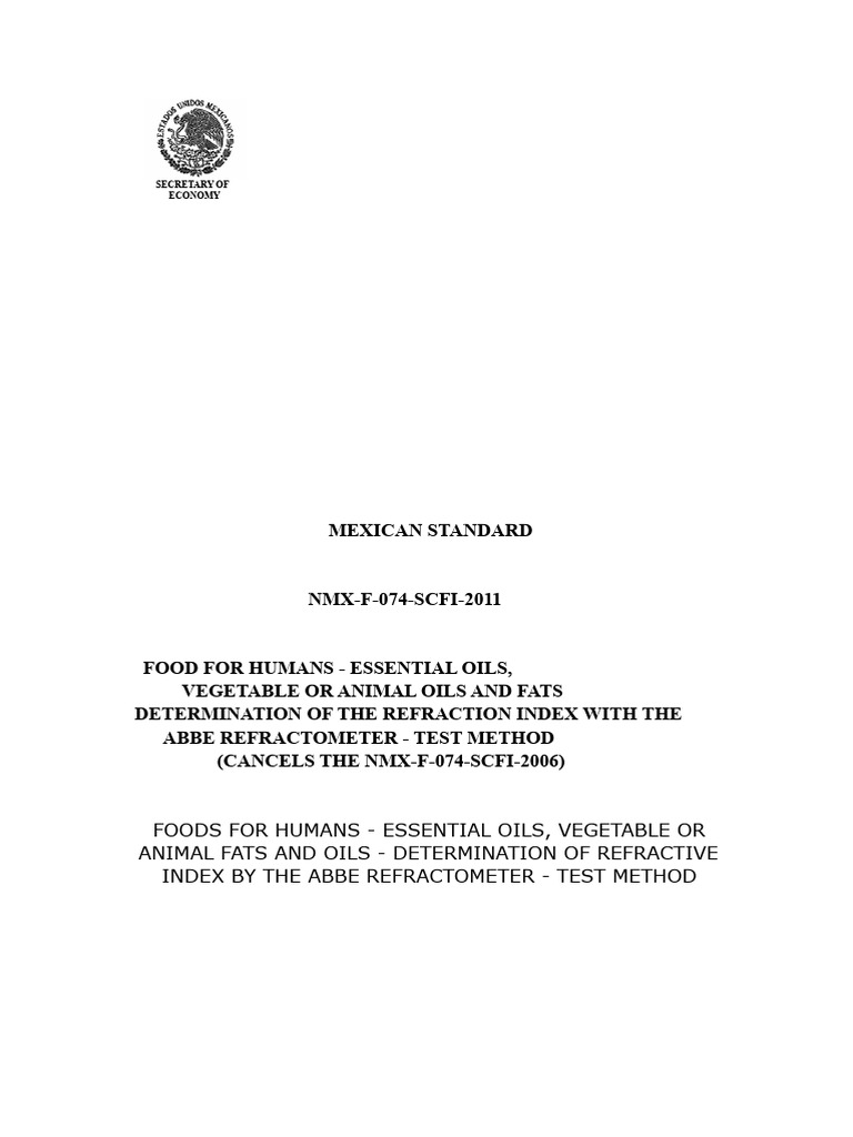Refractive Index Testing for Oils | PDF | Refraction | Optics