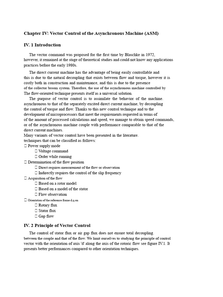 Vector Control of The Asynchronous Machine | PDF | Electricity | Electrical Engineering