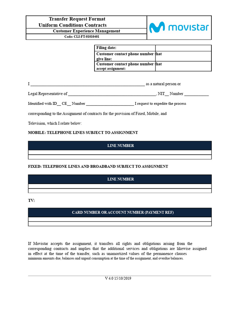 Contract Assignment Request Form | PDF | Identity Document | Assignment ...