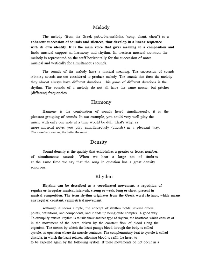 Understanding Melody, Harmony, and Rhythm | PDF | Harmony | Rhythm