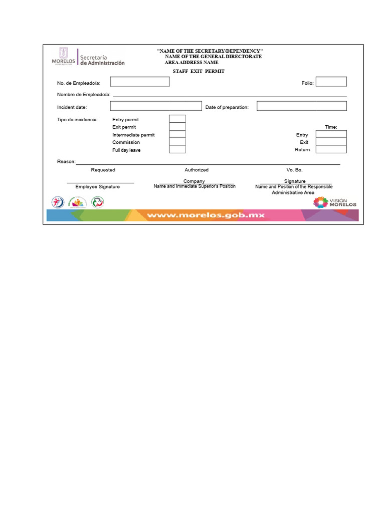 Staff Exit Permit Template | PDF