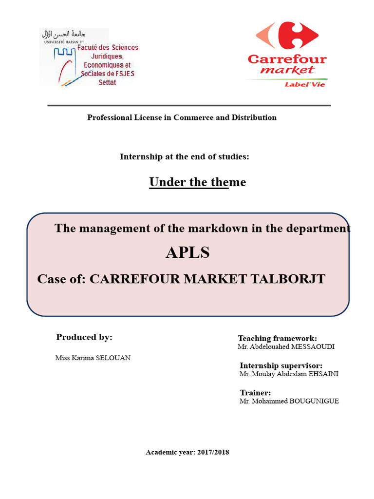 Internship Report Carrefour | PDF | Sausage | Cheese