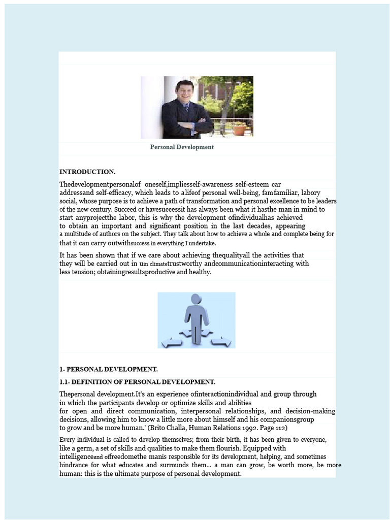 Personal Development PDF | PDF | Self Esteem | Self Concept