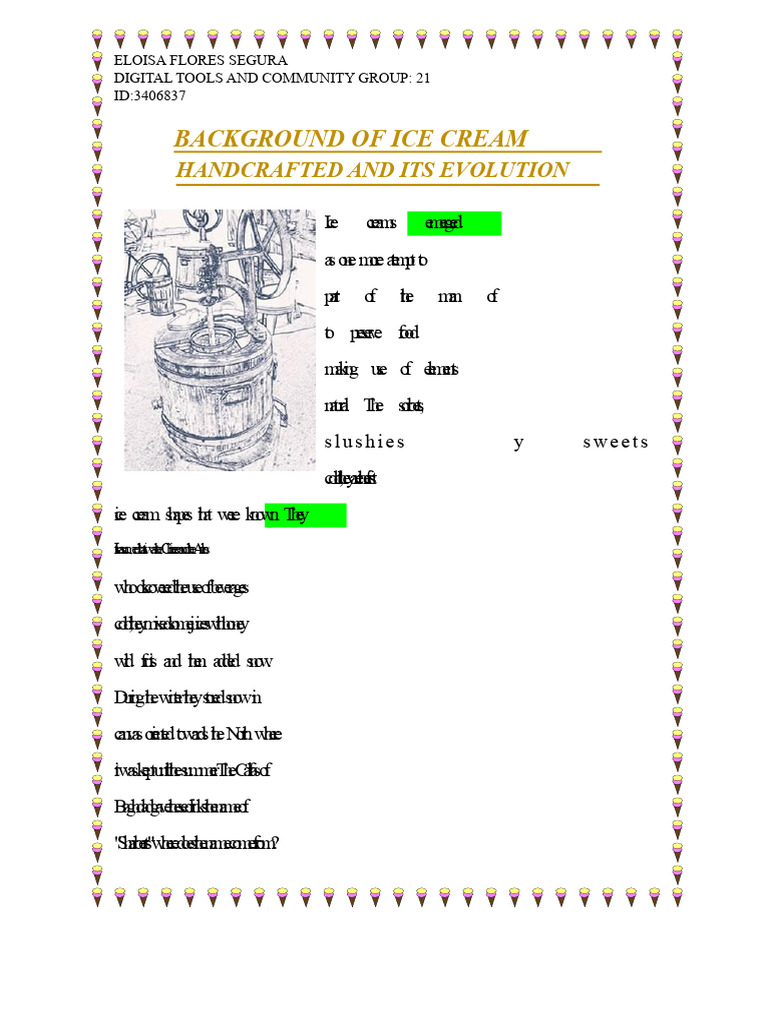 Background of Artisan Ice Cream and Its Evolution | PDF | Foods | Cuisine