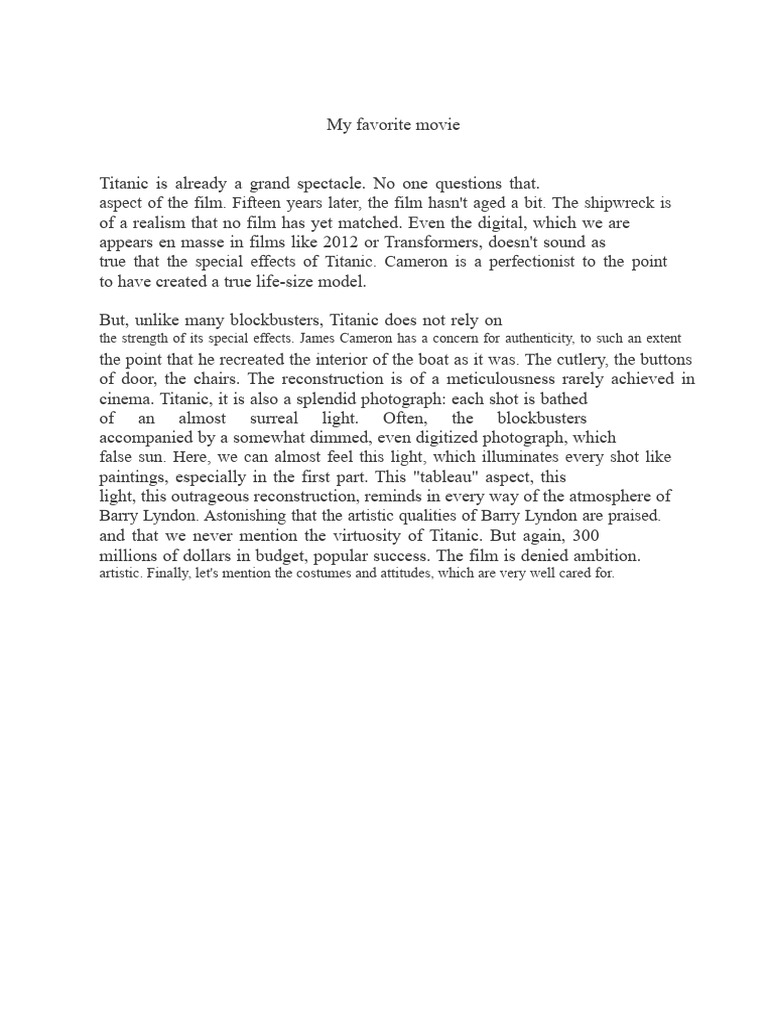 My Favorite Movie | PDF