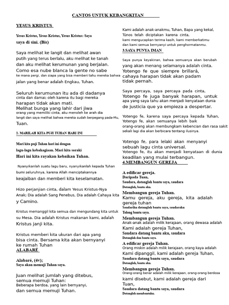 Lagu-lagu untuk Misa Kebangkitan | PDF