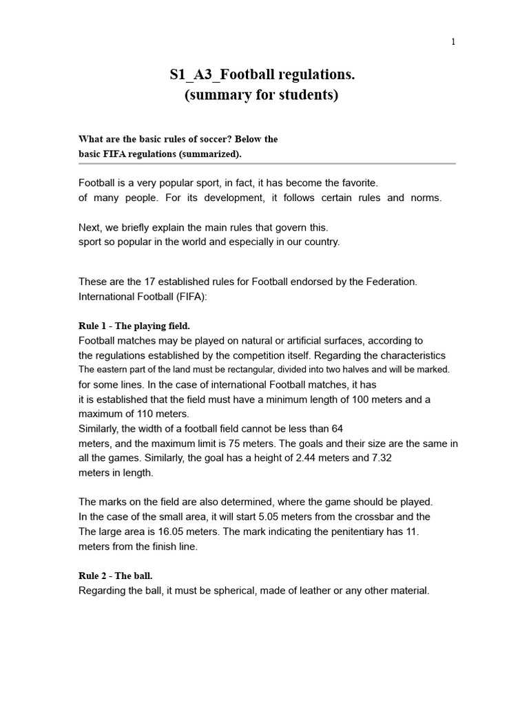 Football Regulations. | PDF | Association Football | Athletic Sports