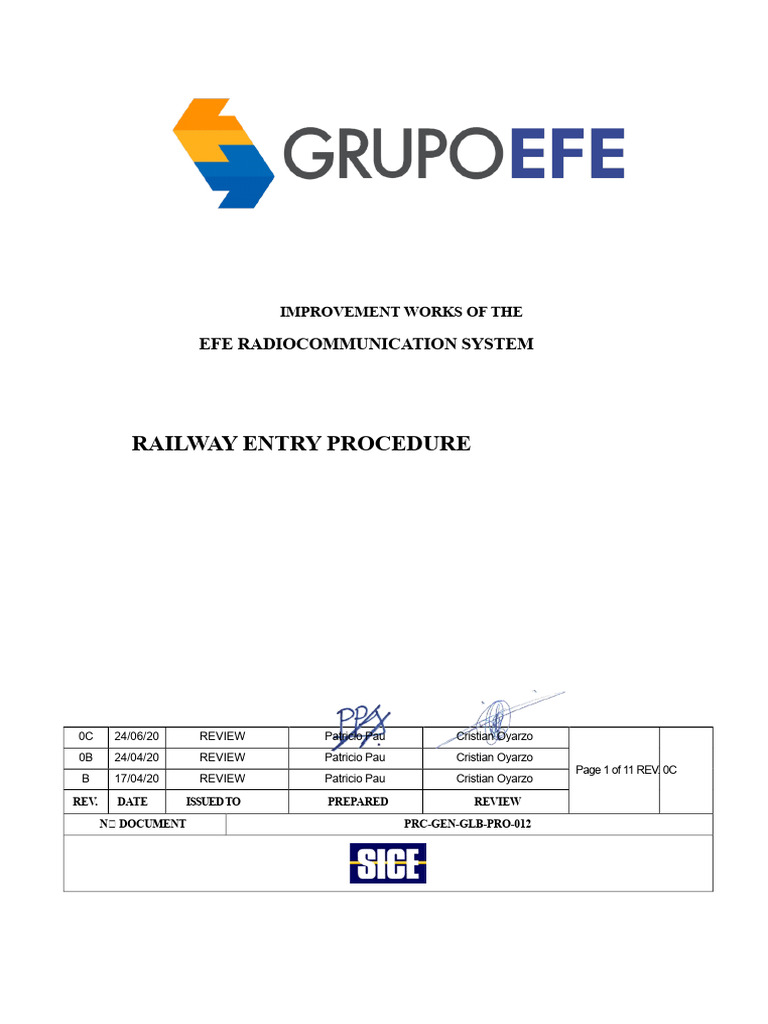 Railway Access Procedure PDF | PDF | Rail Transport | Train