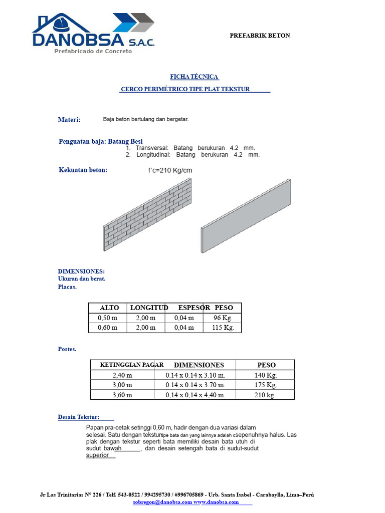 Pagar Perimeter Prefabrik Beton Ekonomis | PDF
