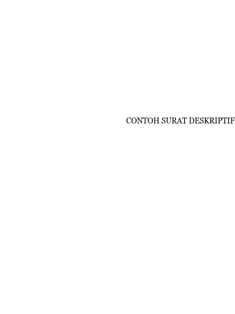 Contoh Surat Deskriptif | PDF