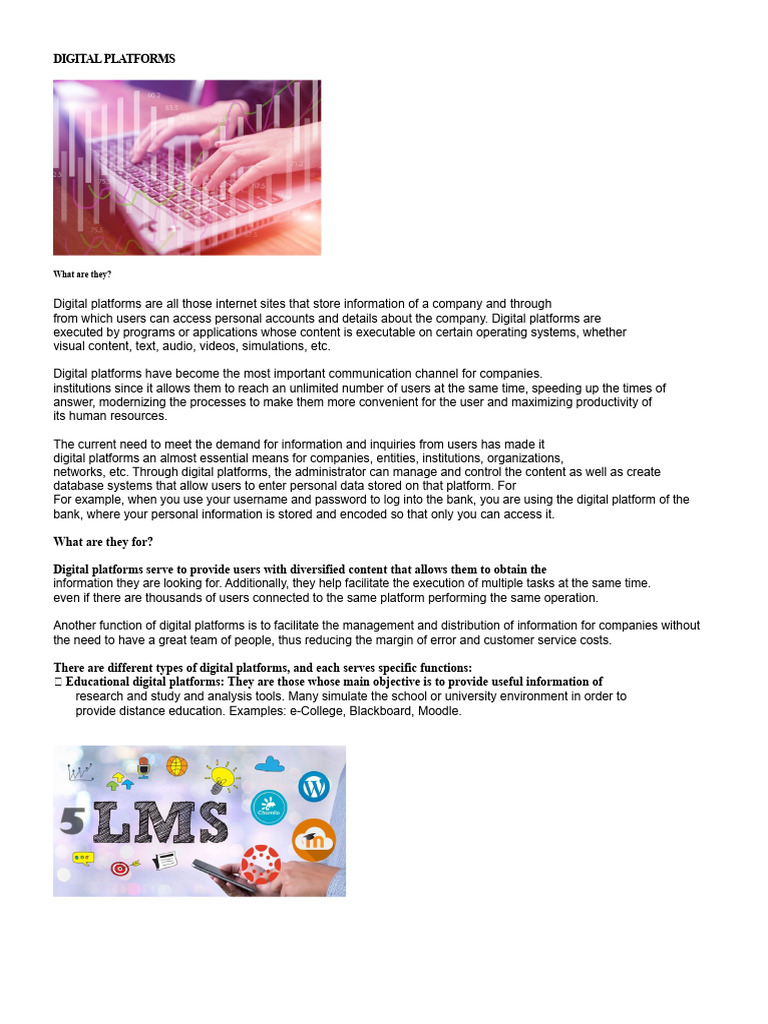 DIGITAL PLATFORMS | PDF | User (Computing) | Information