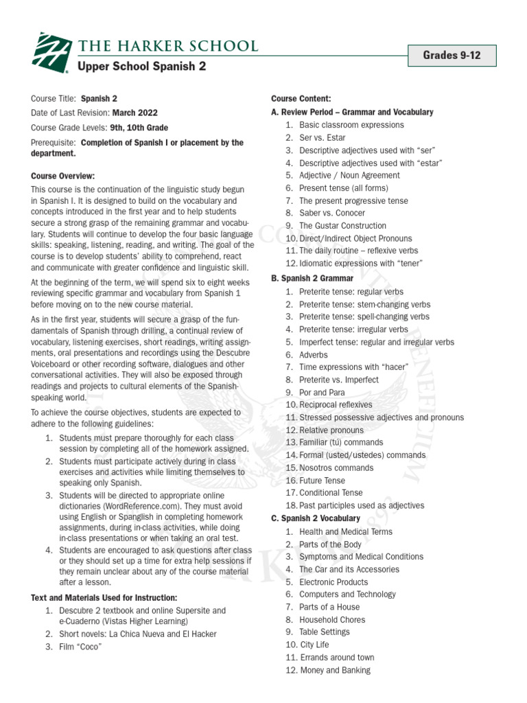 ADM US Spanish2 Place Flier F 2324 | PDF | Grammatical Tense | Verb