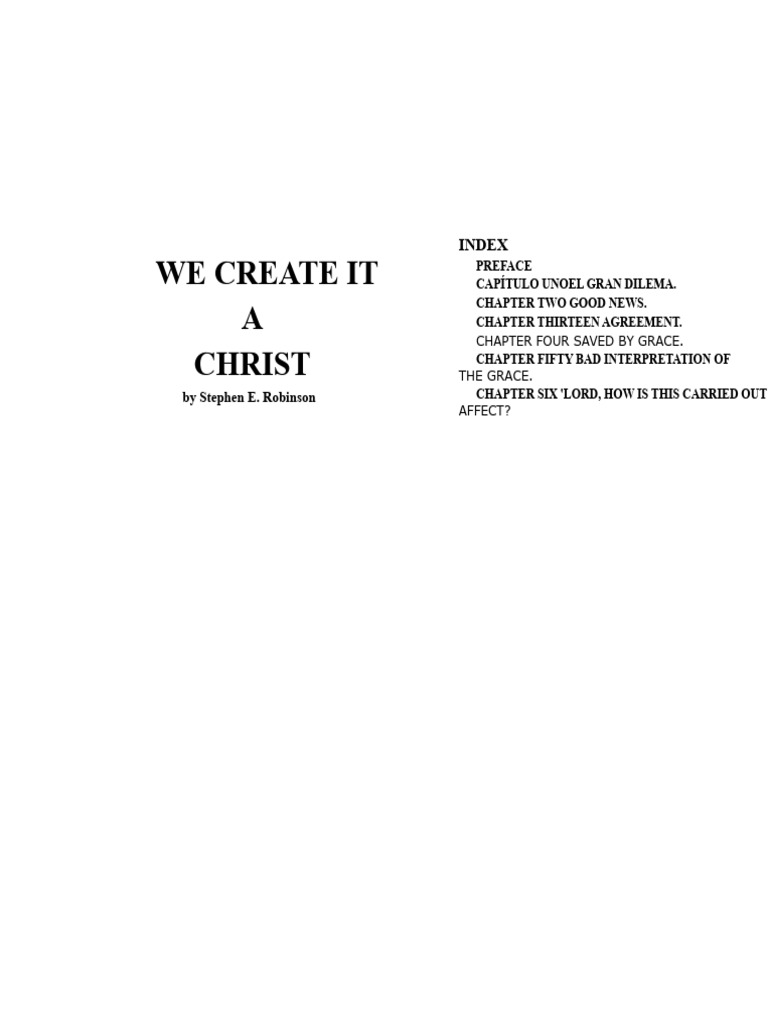 We create to Christ | PDF | Jesus | The Gospel