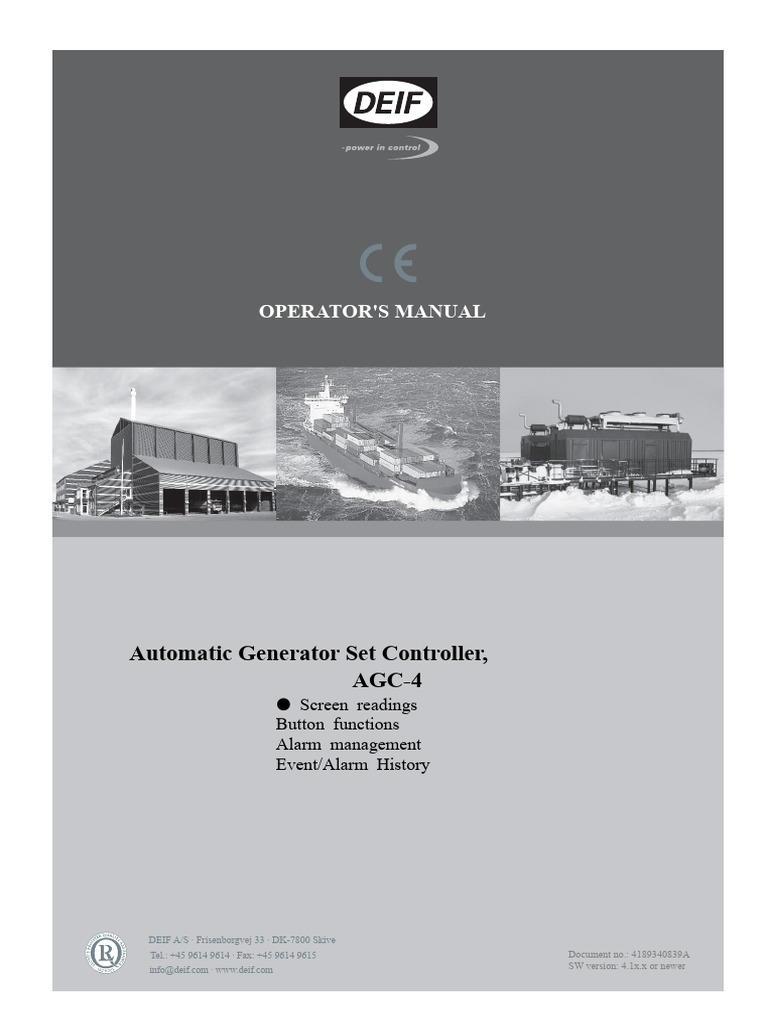 AGC-4 Generator Controller Manual | PDF | Menu (Computing) | Switch