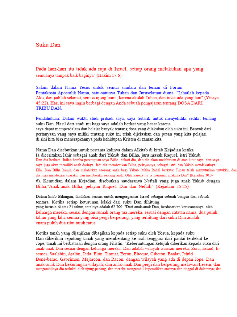 Suku-suku Dan | PDF