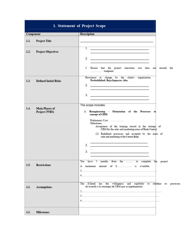 Project Scope Management Plan for CRM | PDF | Business