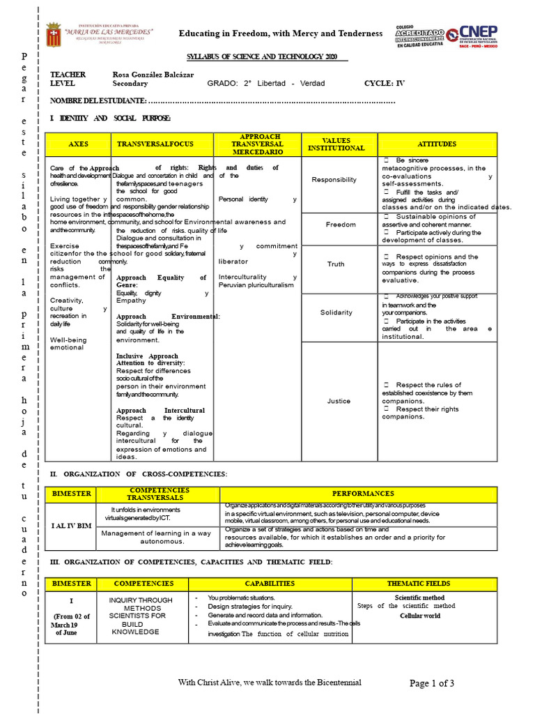 Science and Technology Syllabus 2020 | PDF | Reproduction | Knowledge