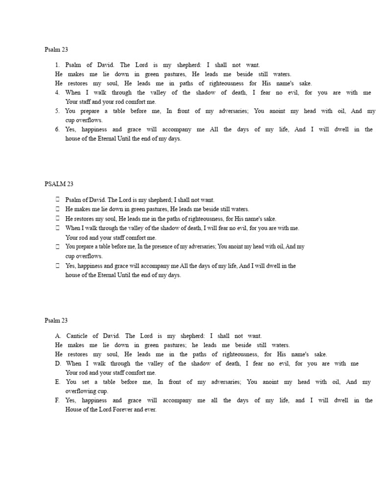 Psalm 23 | PDF