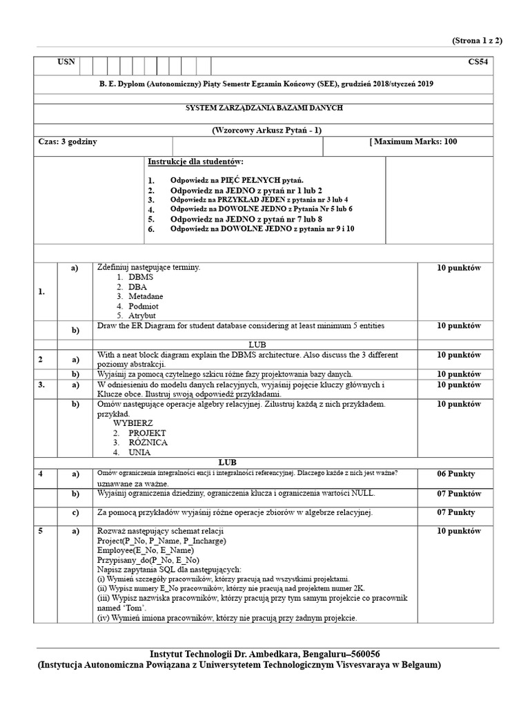 DBMS MQP's-1,2,3.pdf | PDF
