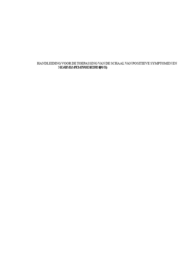 Panss Handleiding | PDF