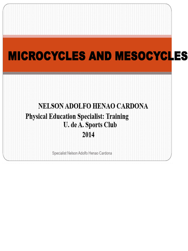 Microcycles and Mesocycles | PDF
