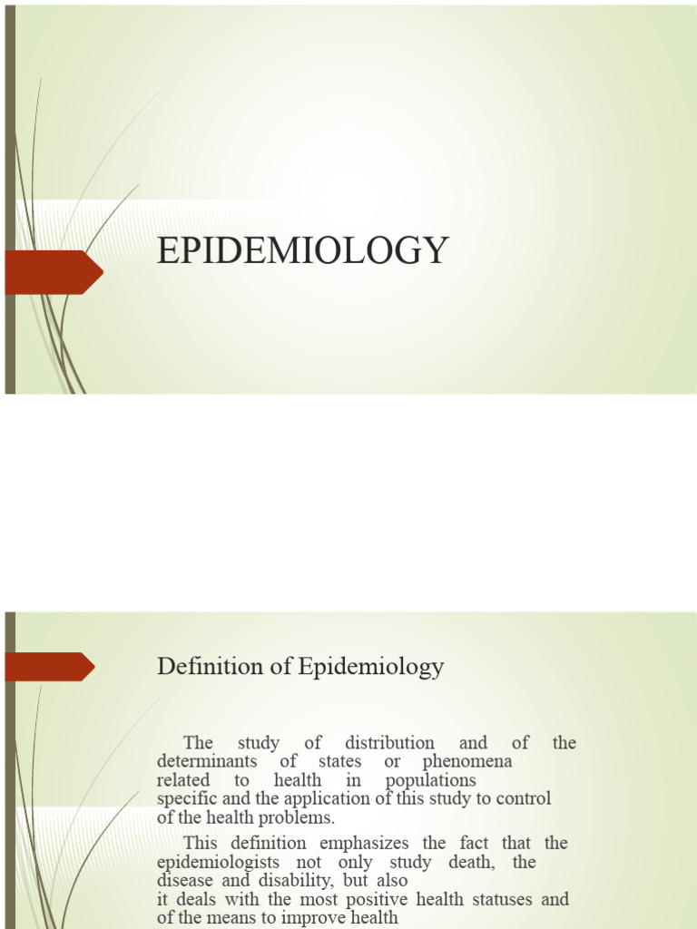 Definition and Uses of Epidemiology | PDF | Infection | Epidemiology
