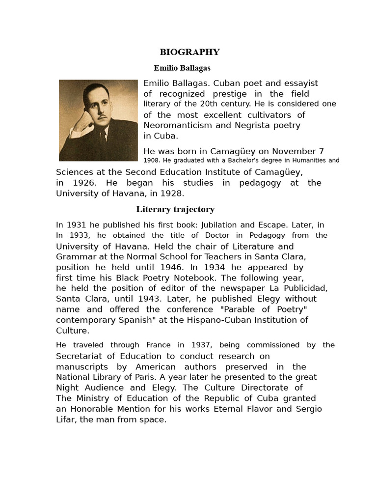 Biography of Poets | PDF | Surrealism | Federico García Lorca