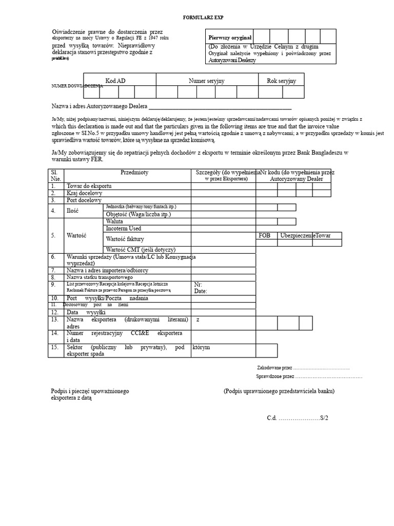 EXP Form PDF | PDF