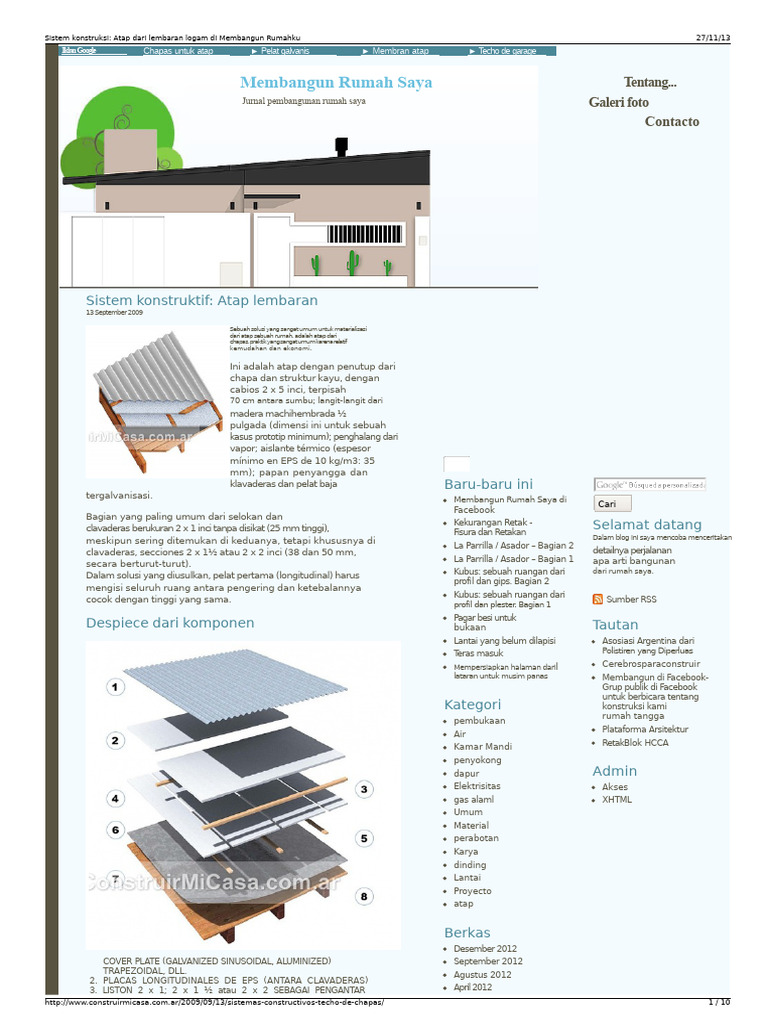 Atap Lembaran: Solusi Ekonomis Konstruksi | PDF